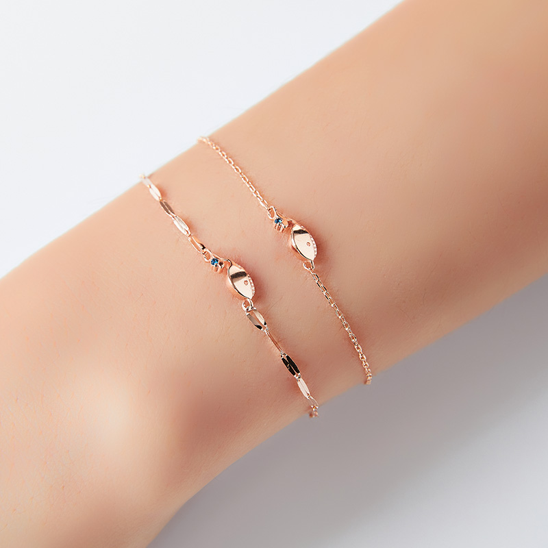 14k 럭키 고래 체인 금 팔찌 122820원 아몬즈 주얼리