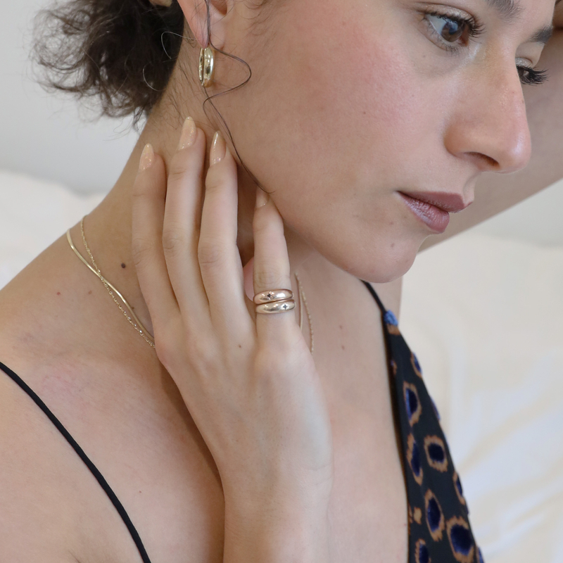 10K 14K 블랙 다이아몬드 핑키 돔 반지 pinky dome ring | 245,000원 | 아몬즈 주얼리