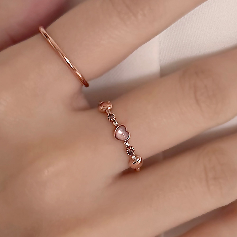 14k 18k 핑크 쉘 하트 반지 412810원 아몬즈 주얼리