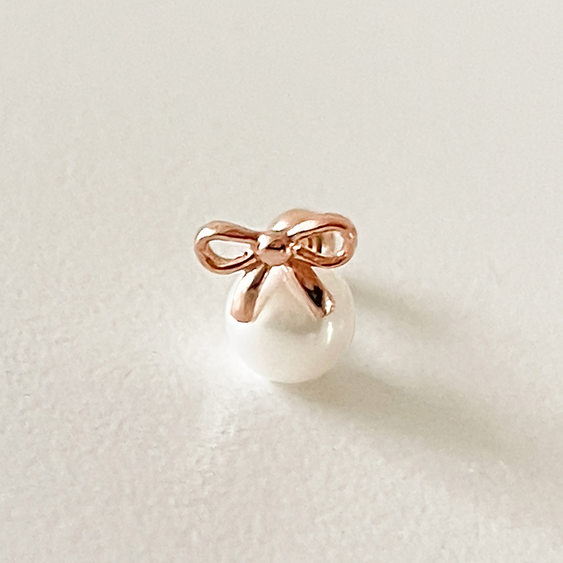 14k 리본 진주 러블리 피어싱 88 350원 아몬즈 주얼리