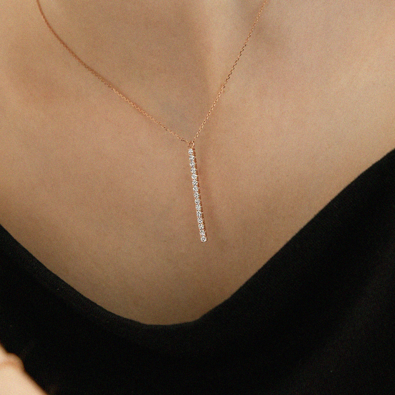 14K18K Bright Drop Necklace (모이사나이트 2.0mm) | 515,000원 | 아몬즈 주얼리