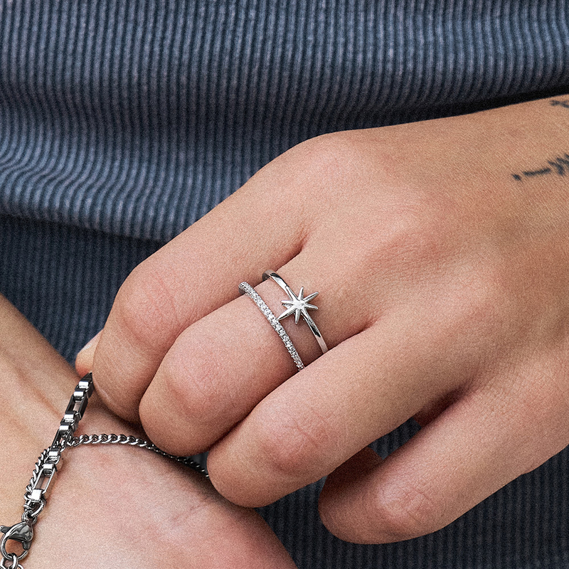 RS011 Two Line Starry Open Ring | 27,550원 | 아몬즈 주얼리