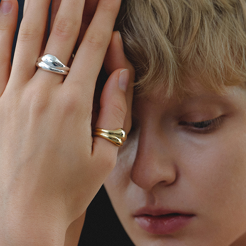 [신상백서] Double Wave Ring (2color) | 120,000원 | 아몬즈 주얼리