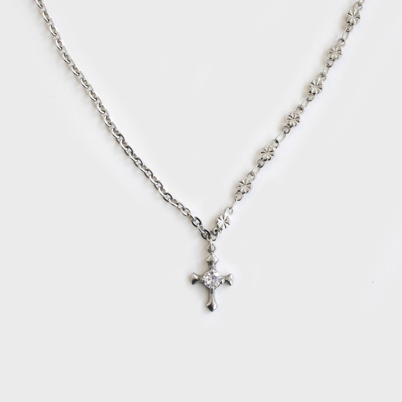 [Unisex] Cross mix chain necklace | 42,000원 | 아몬즈 주얼리
