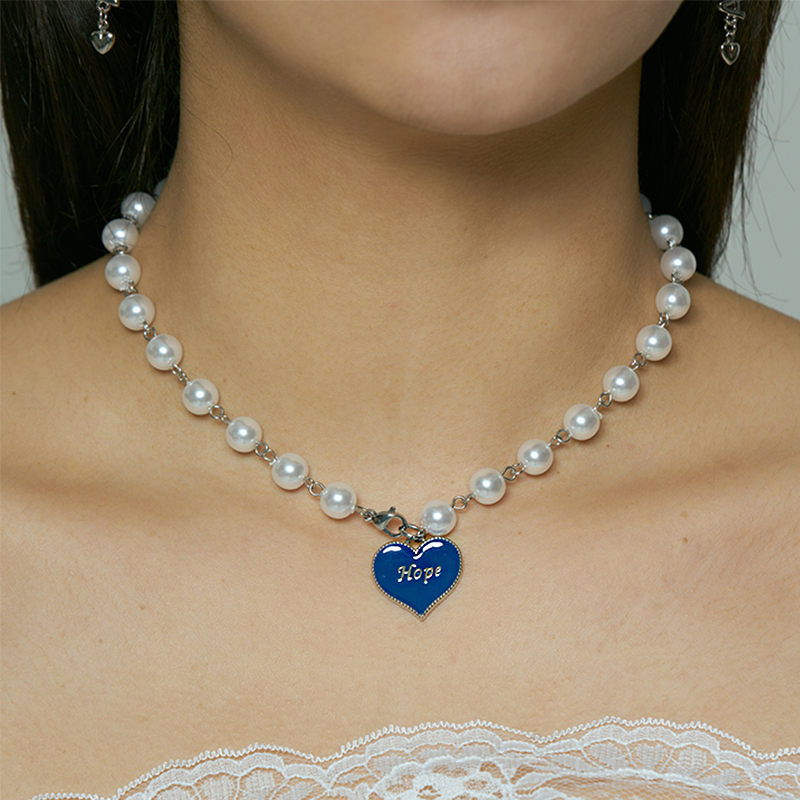 클래식블루 하트 진주목걸이 | 39,000원 | 아몬즈 주얼리