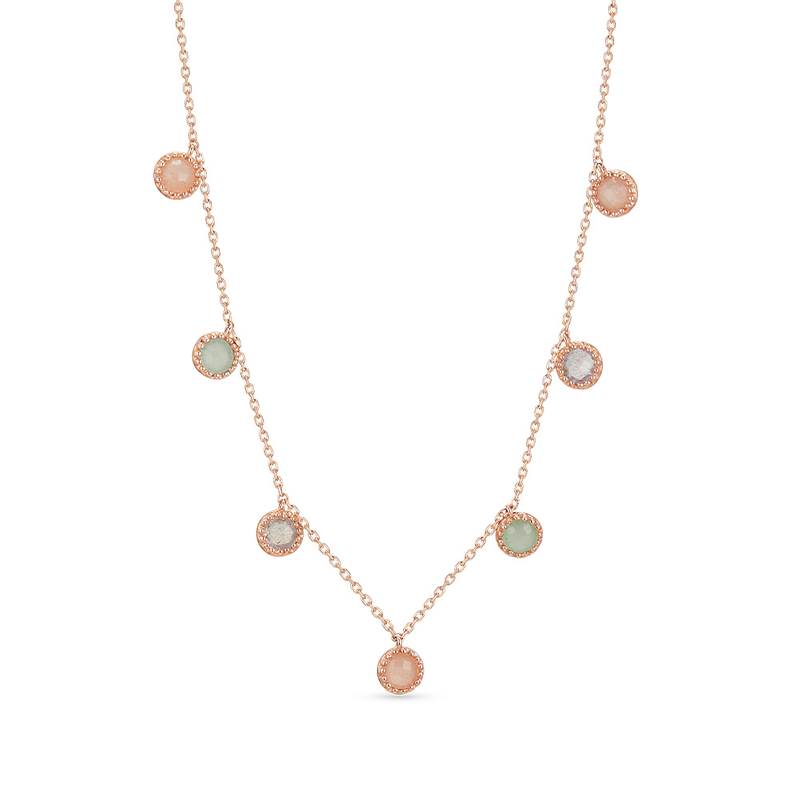 14K 아트랑 네츄럴 스톤 레이스 목걸이 | 437,400원 | 아몬즈 주얼리